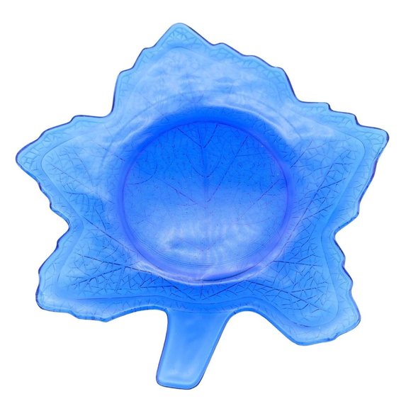 L.E. Smith | Accents | Vintage Le Smith Cobalt Blue Maple Leaf Shaped ...